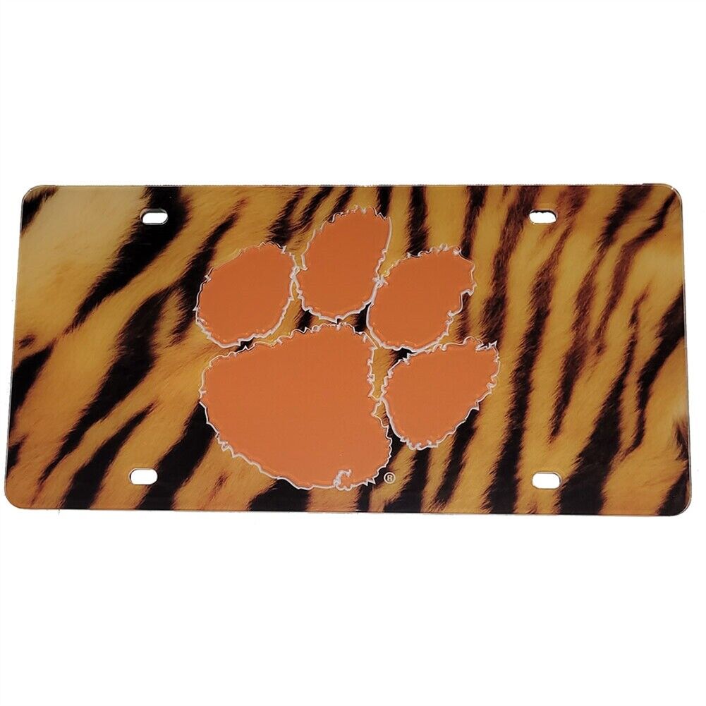 NCAA Clemson Tigers "tiger Print" License Plate – License Plate Frame