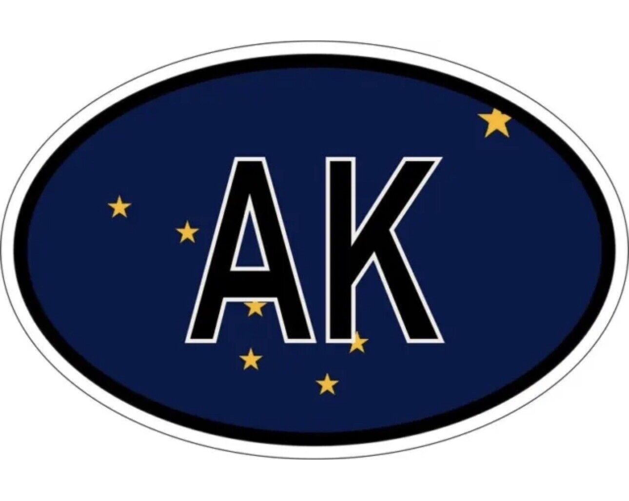 Sticker Oval Flag Code Country USA Alaska Ak – License Plate Frame