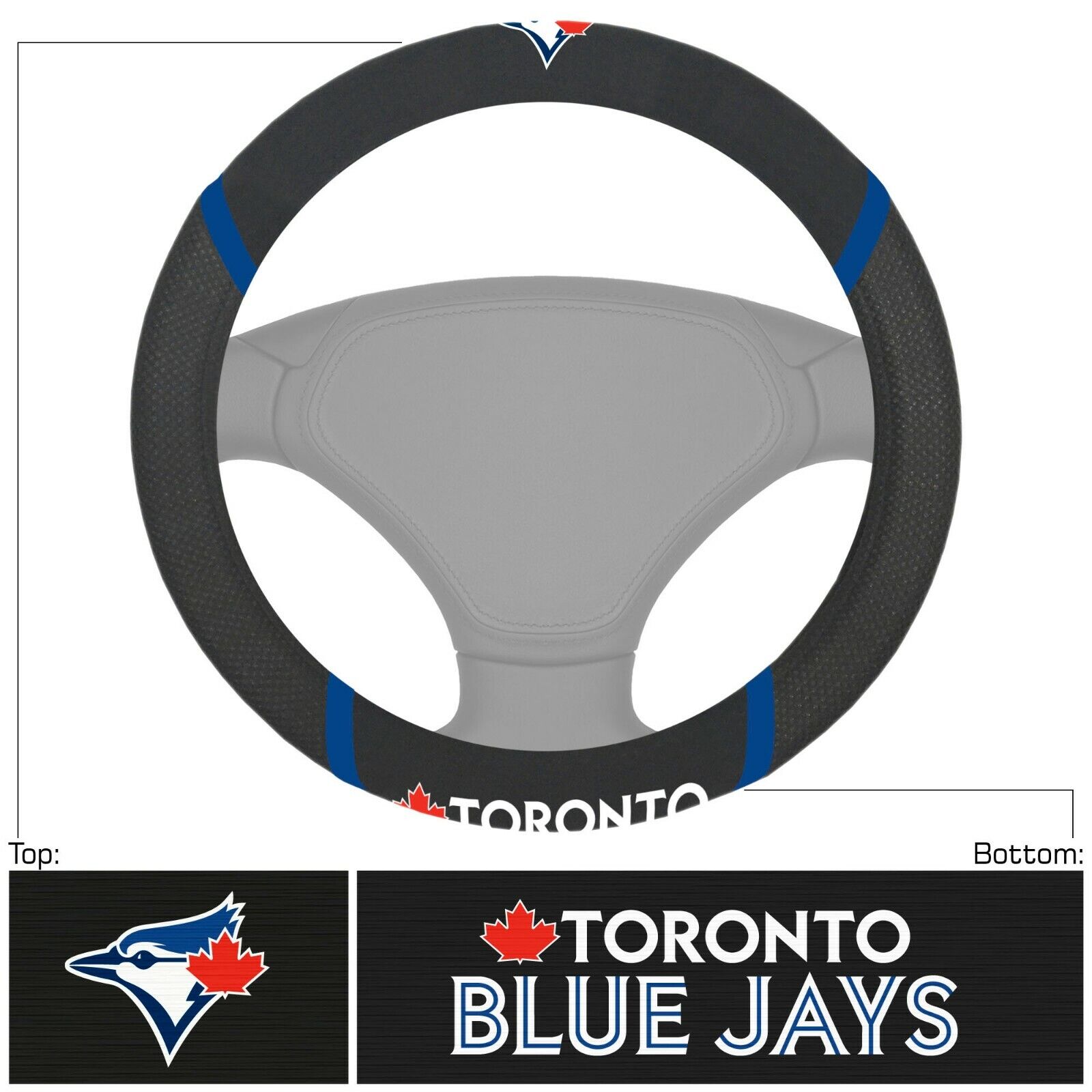 MLB Toronto Blue Jays Embroidered Steering Wheel Cover – License Plate ...