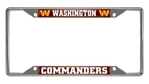 NFL Washington Commanders Chrome Metal License Plate Frame