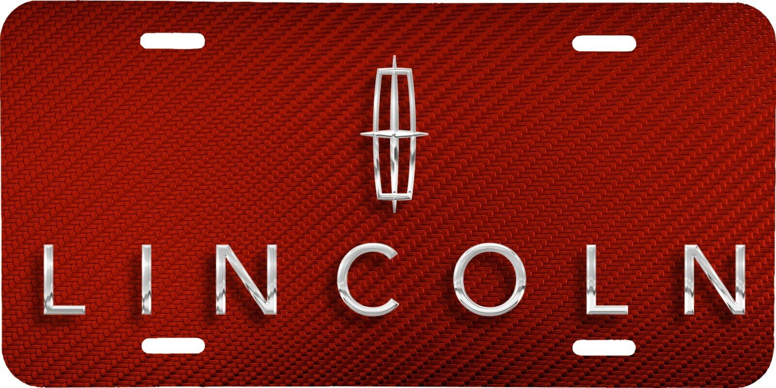 LINCOLN LOGO RED CARBON FIBER BACKGROUND VEHICLE LICENSE PLATE CAR TAG ...