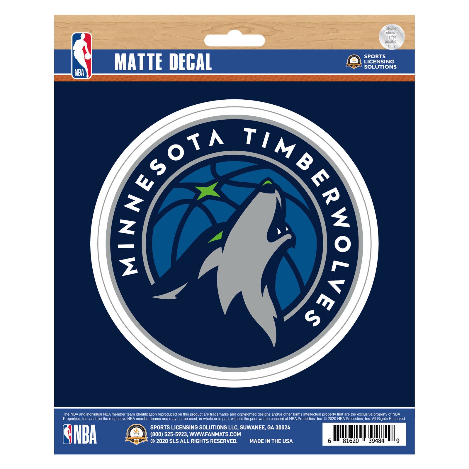 NBA Minnesota Timberwolves Decal Matte 5"X6.25" Auto Boat Cooler ...