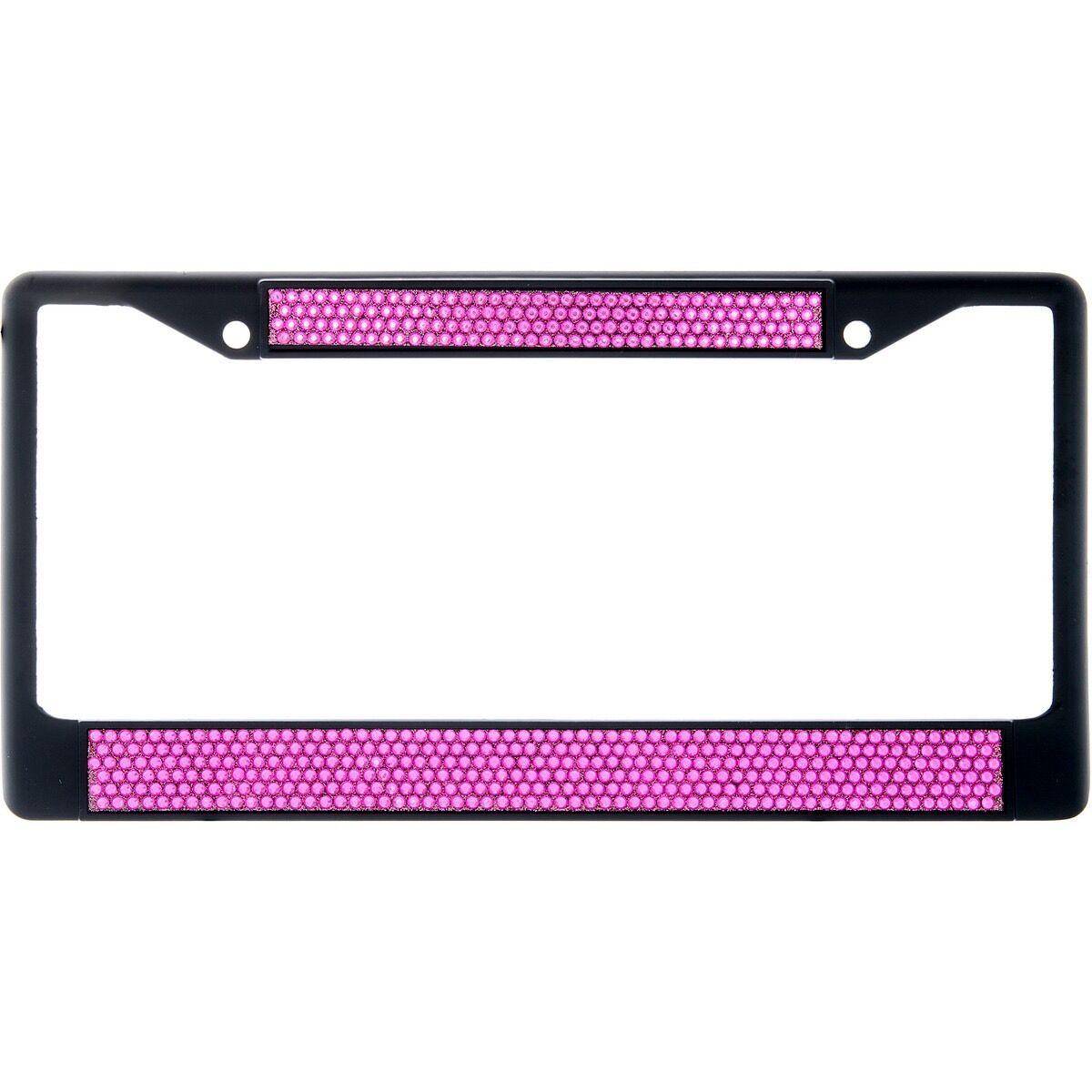 Premium Black Hot Pink Bling Crystal Diamond License Plate Frame for ...