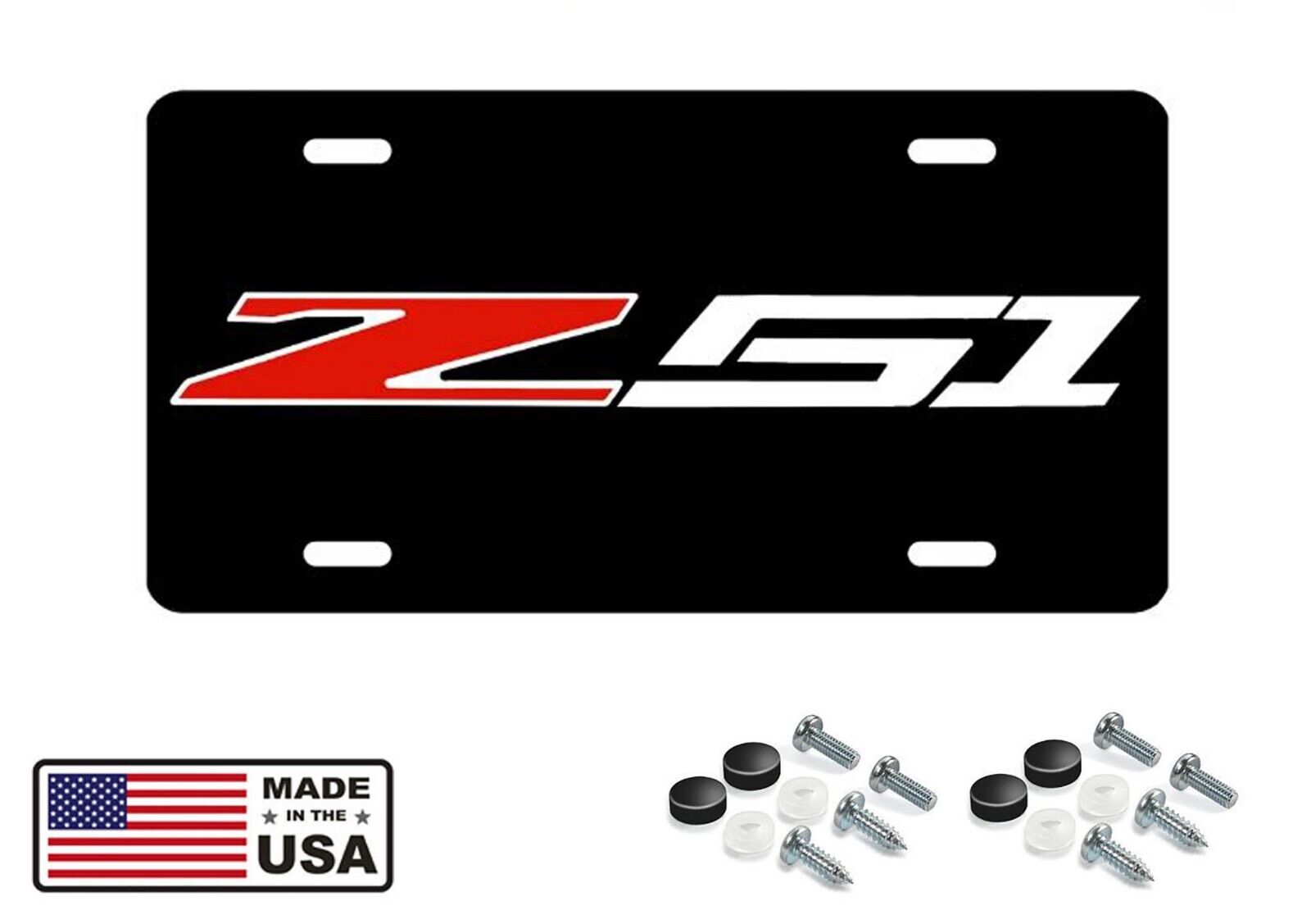 2005-2022 C6 / C7 / C8 Corvette Z51 Black Aluminum License Plate ...