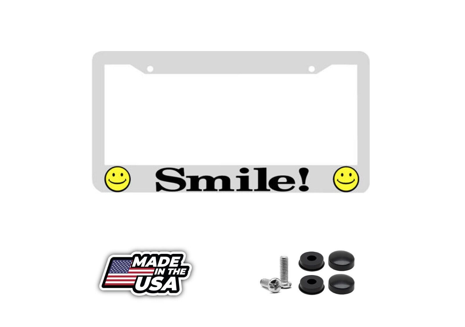 SMILE! Smiley face License Plate Frame