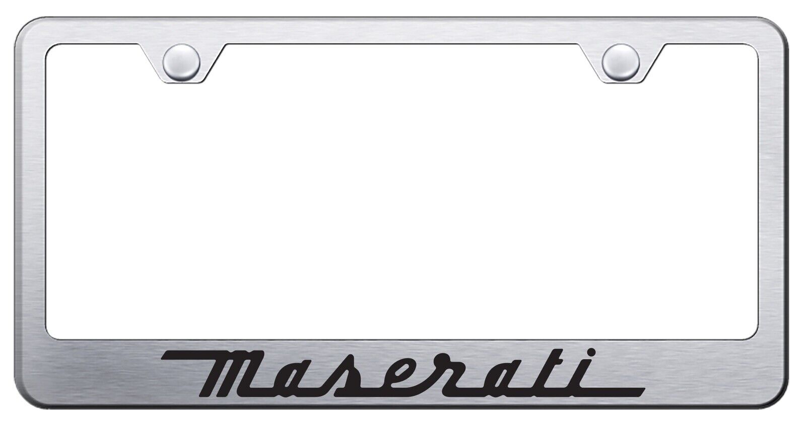 Maserati Stainless Steel License Plate Frame Rust Free W/ Bolt Caps
