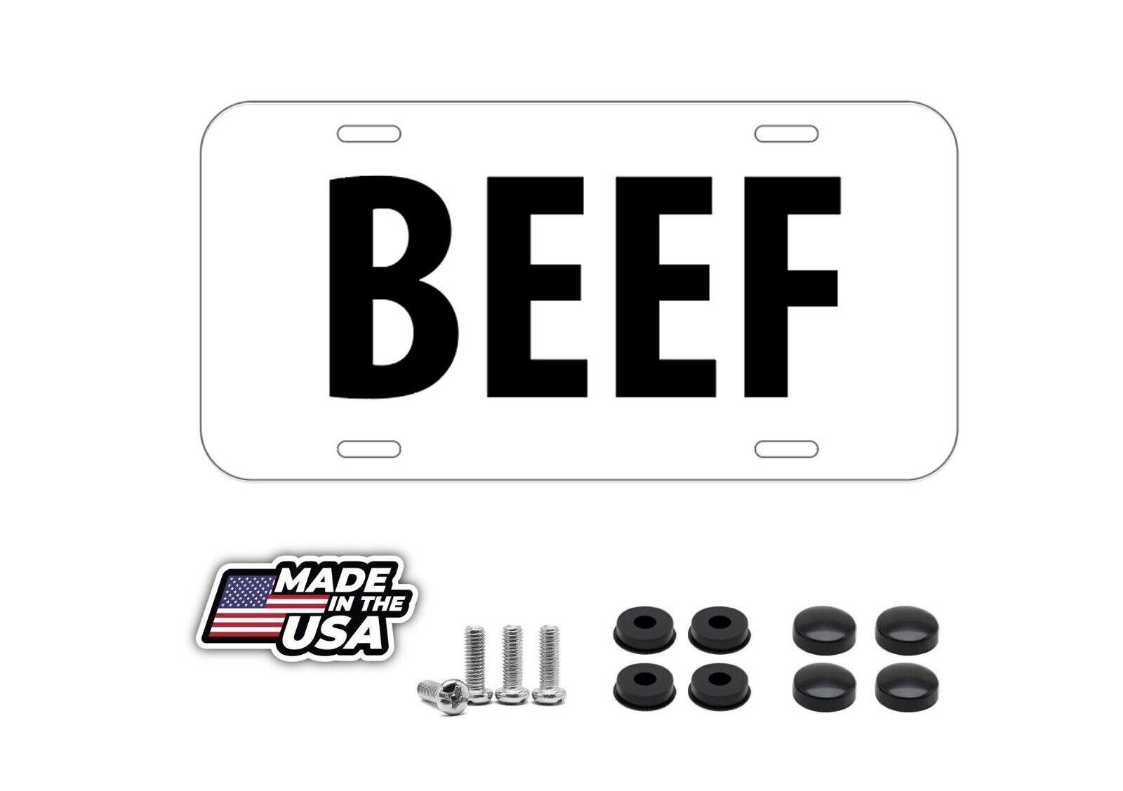 BEEF Famers Ranchers Steak Ribeye Carnivore License Plate Front Auto ...