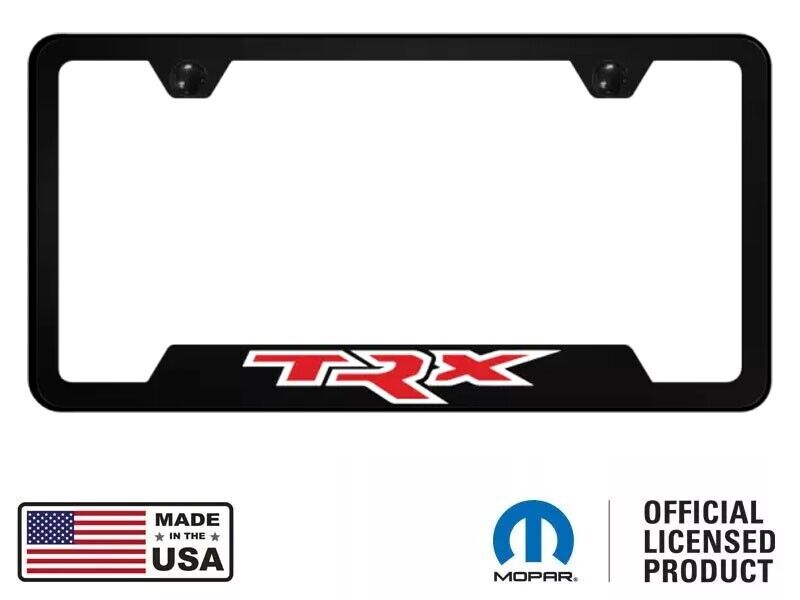 Ram TRX Red Logo Black Polycarbonate License Plate Frame Official ...