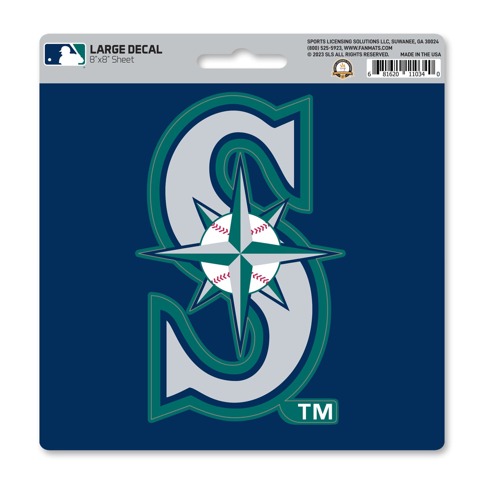 MLB Seattle Mariners Decal Large 8"X8" Auto RV Boat Cooler Luggage ...