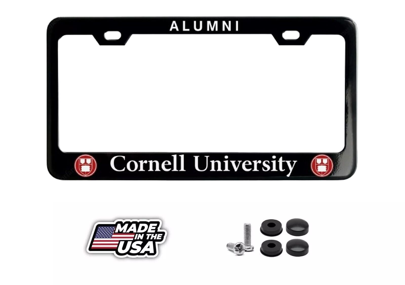 Cornell University Alumni Black License Plate Frame - Powder Coated Metal