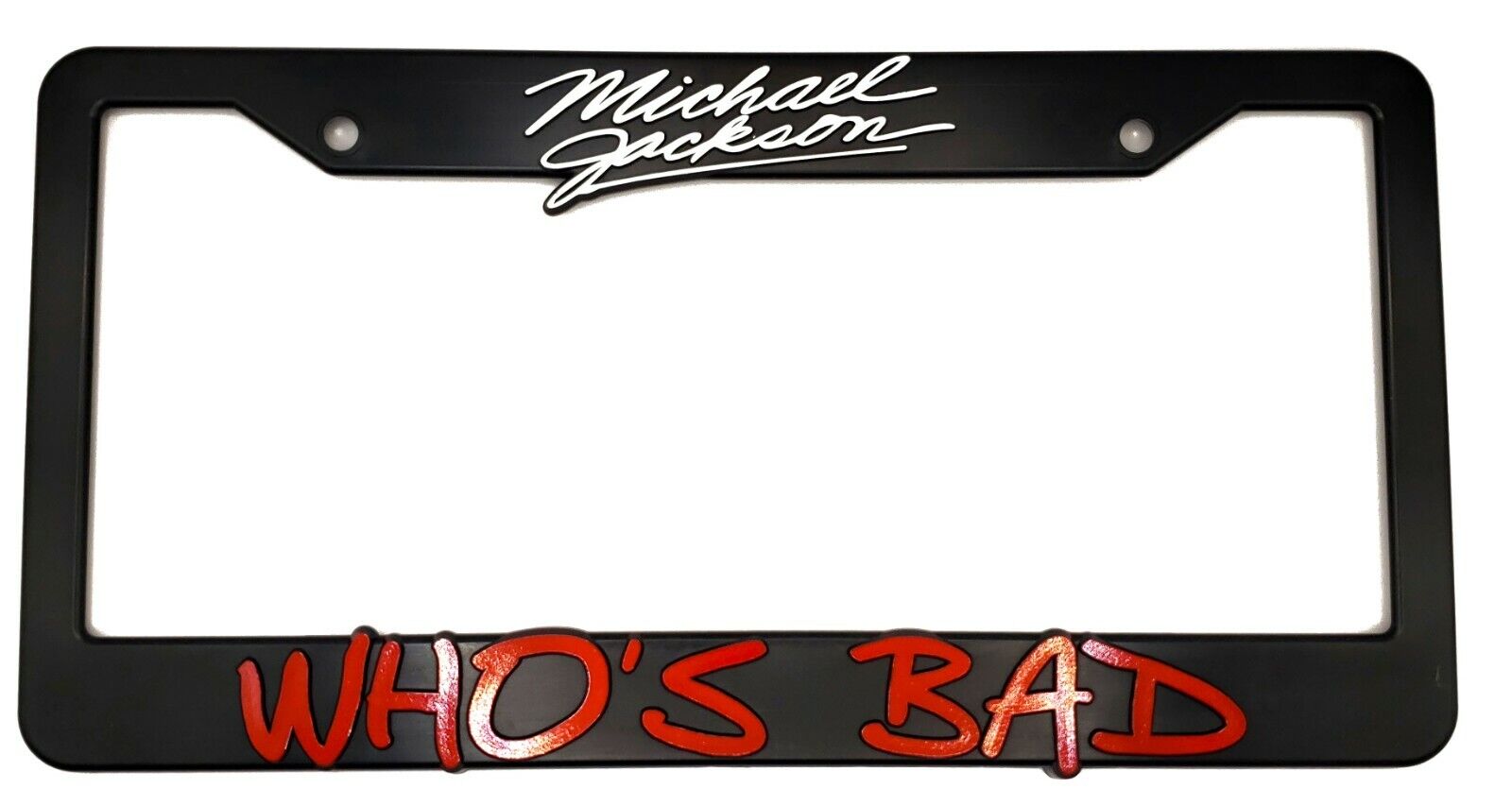 Michael Jackson "Who's Bad" 3D Raised License Plate Frame