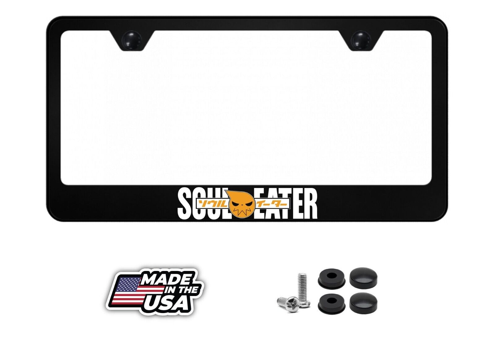 SOUL EATER Metal License Plate Frame ; Reflective White ; Japanese ...