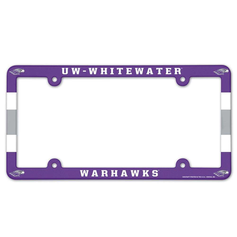 NCAA Wisconsin-Whitewater Warhawks Plastic License Plate Frame