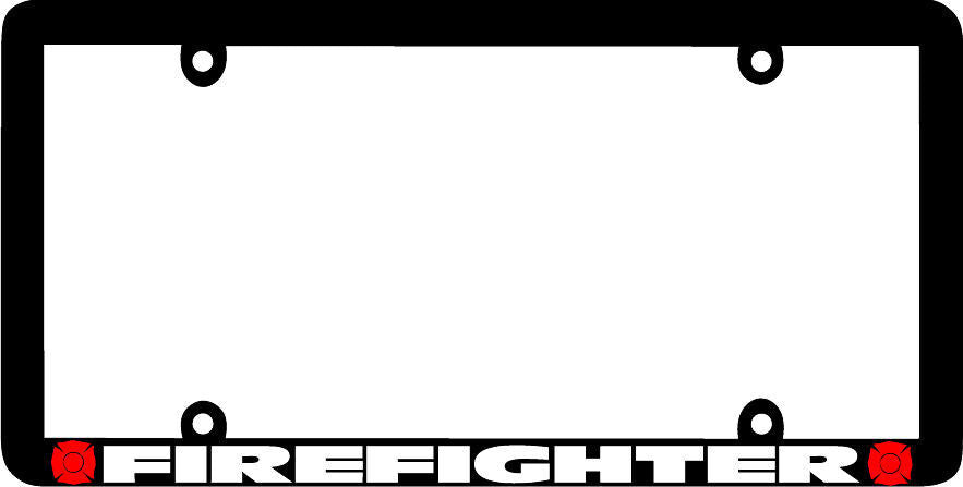 Thin Frame FIREFIGHTER FIRE FIGHTER License Plate Frame