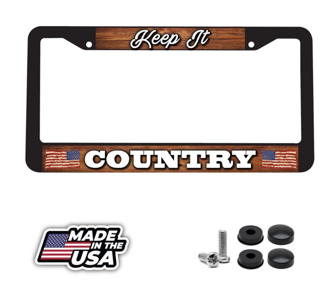 Keep It Country Rural Farm Land Cowboy Cowgirl Farmer Car License Plate ...