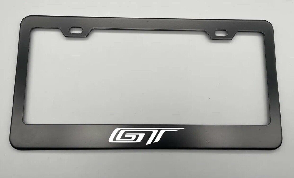 GT License Plate Frame Stainless Steel with Laser Engraved fit ford