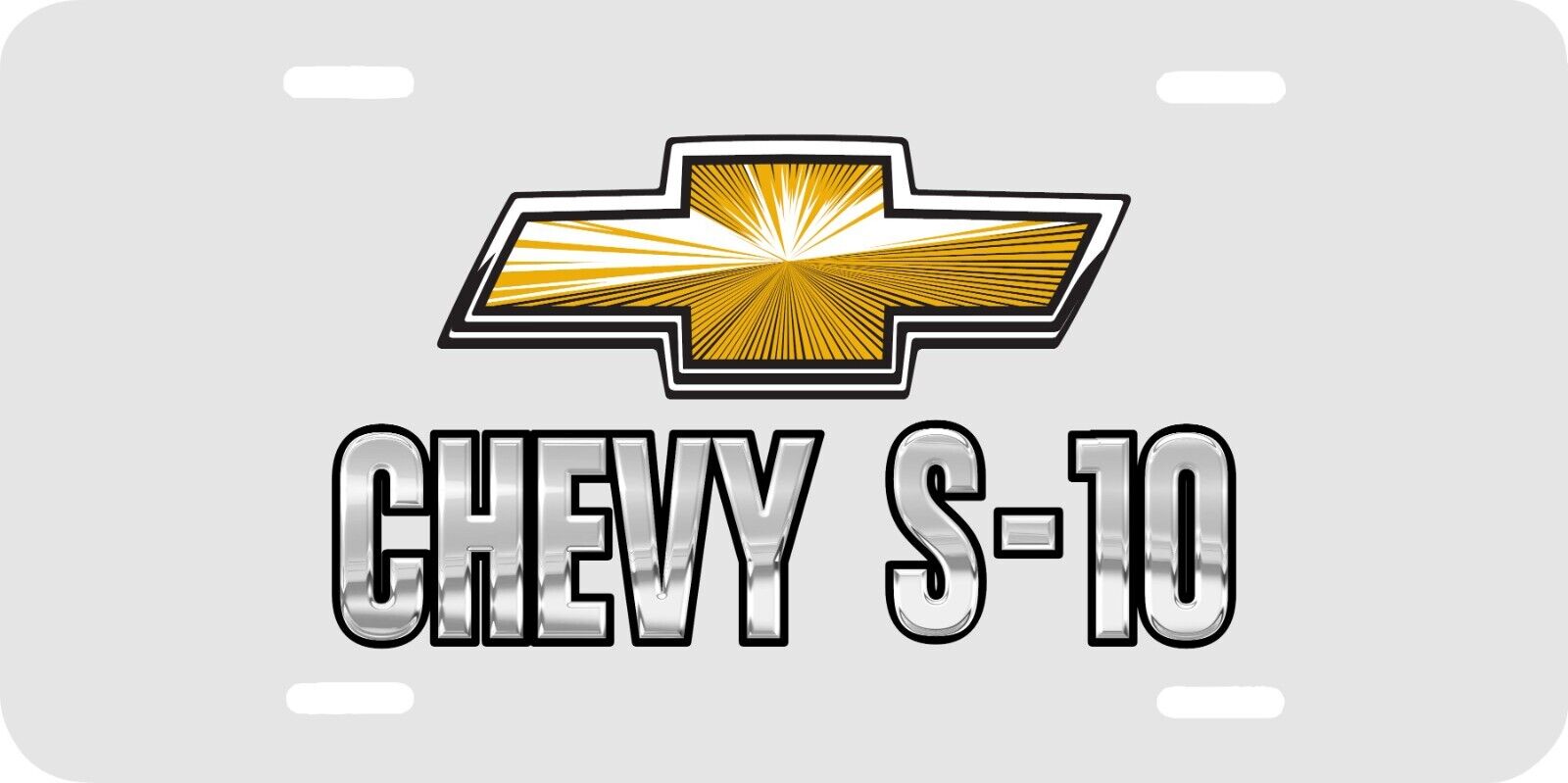 CHEVROLET S-10 LOGO WHITE BACKGROUND VEHICLE LICENSE PLATE TRUCK FRONT ...