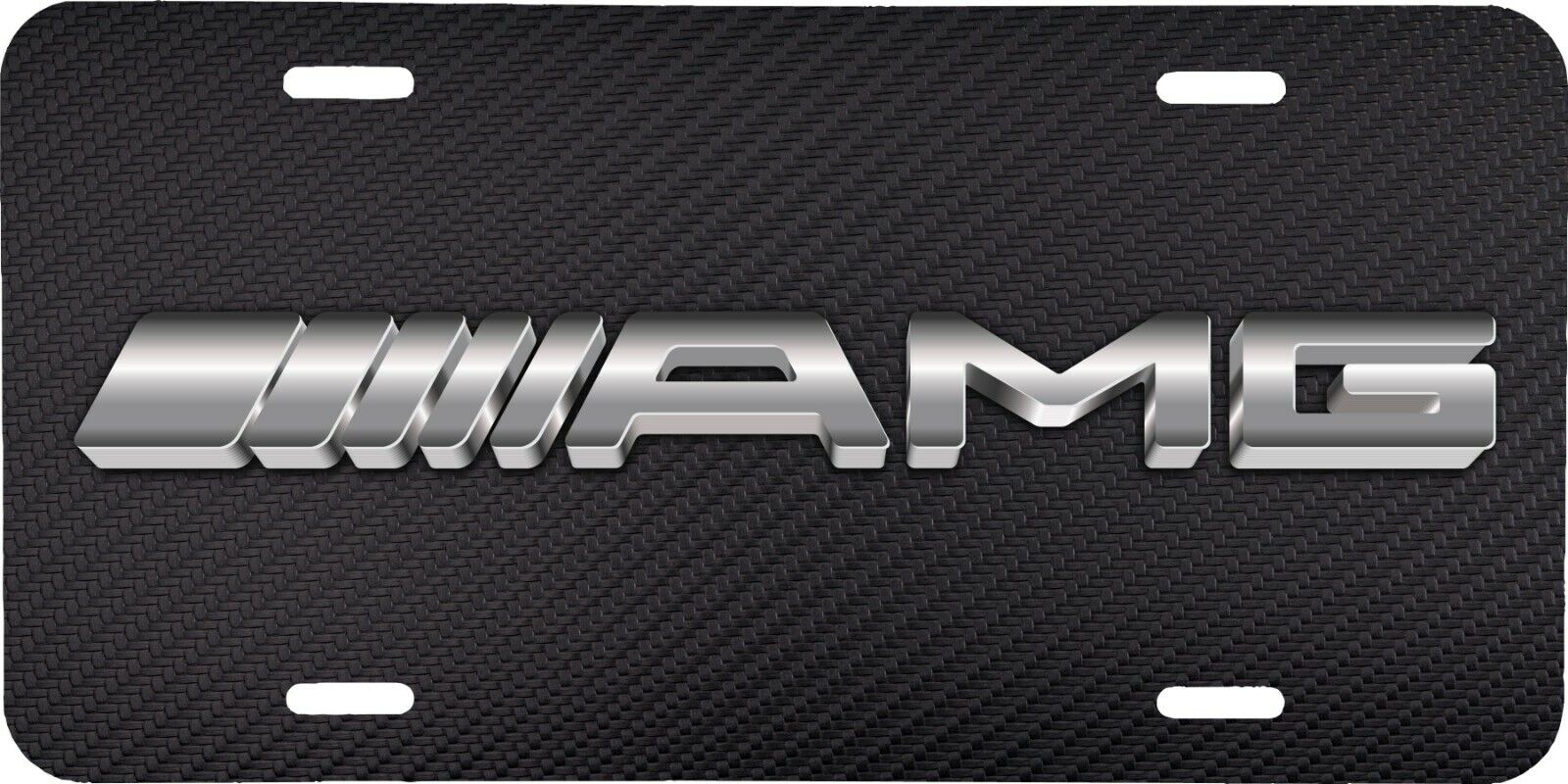 MERCEDES AMG LOGO CARBON FIBER LOOK VEHICLE LICENSE PLATE AUTO CAR FRO ...