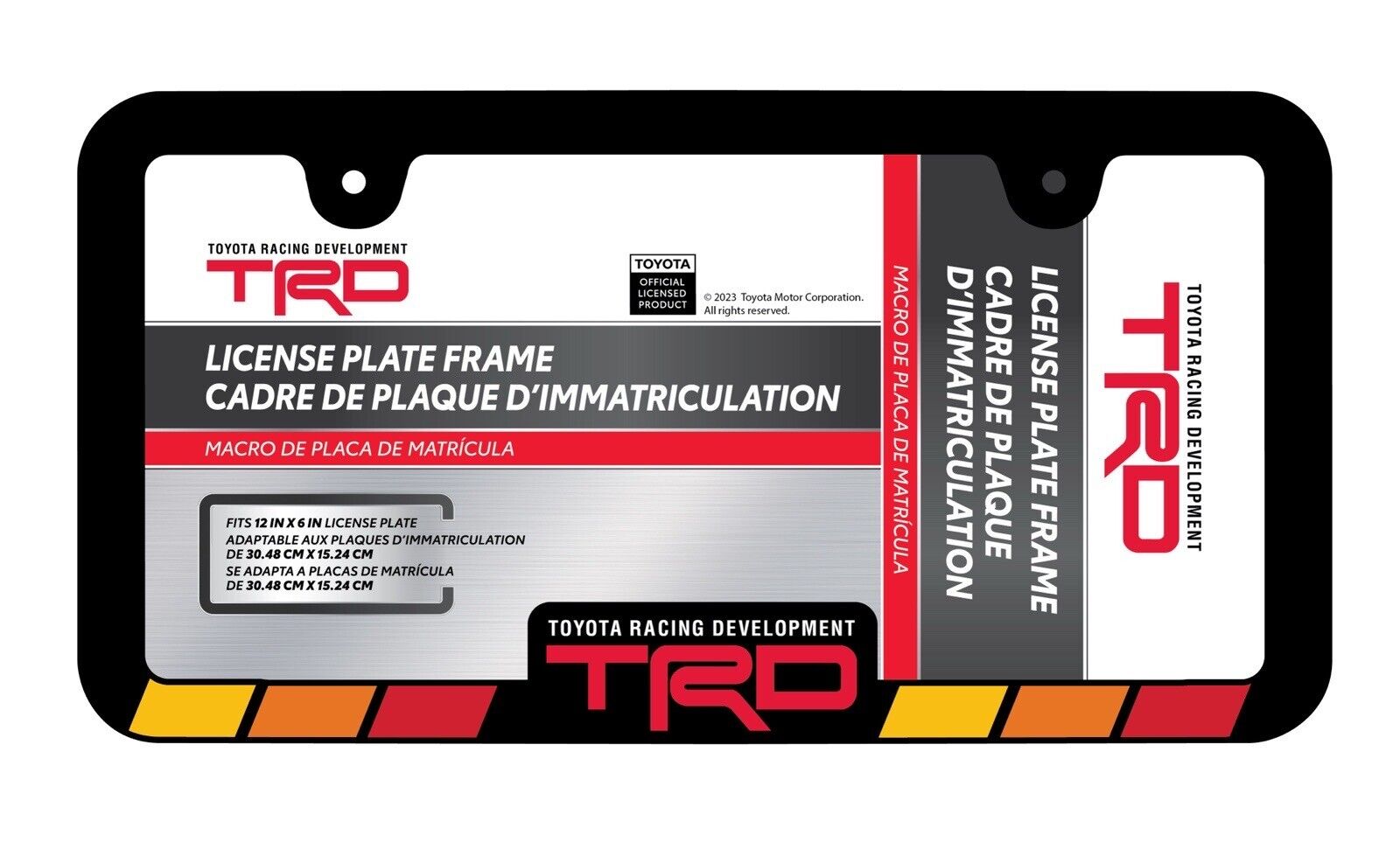 Toyota TRD Retro Flag Metal License Plate Frame