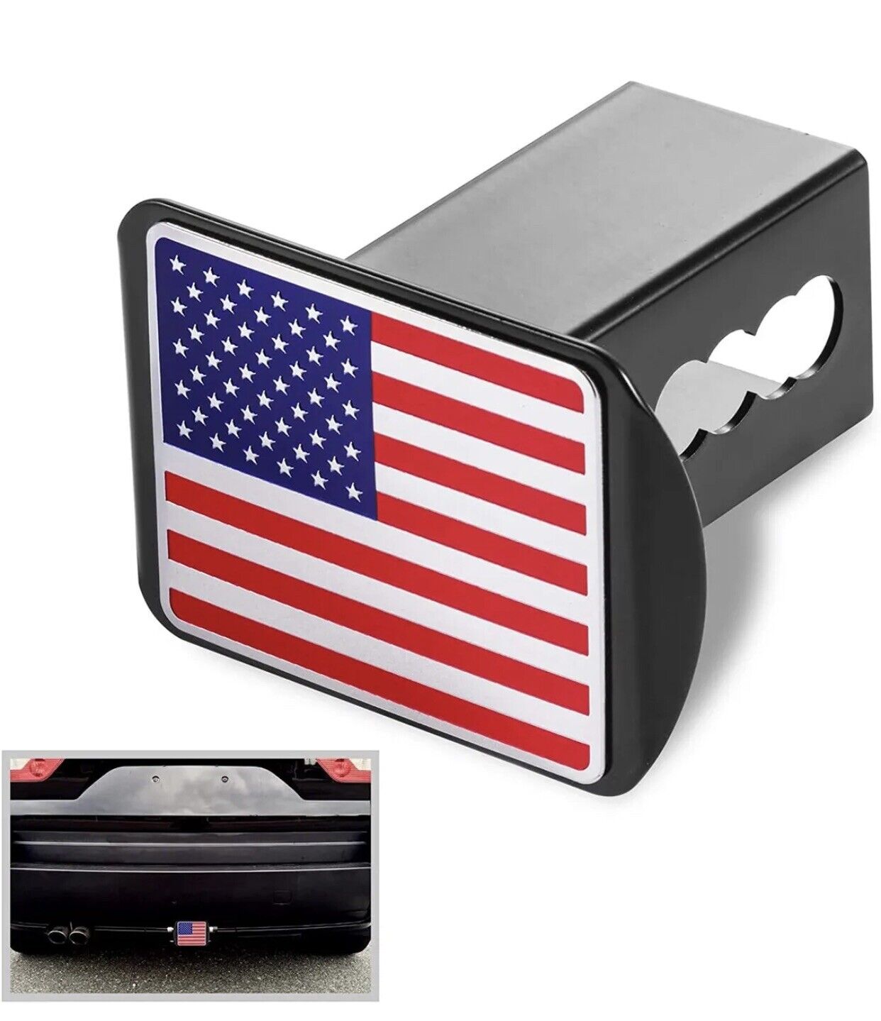 USA US American Flag Aluminum Trailer Towing Hitch Cover Fits 2 ...