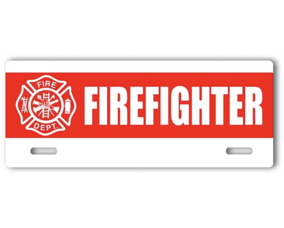 Firefighter License Plate Topper stripe aluminum novelty fire ...