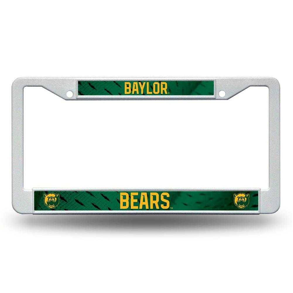 NCAA Baylor Bears White Plastic License Plate Frame