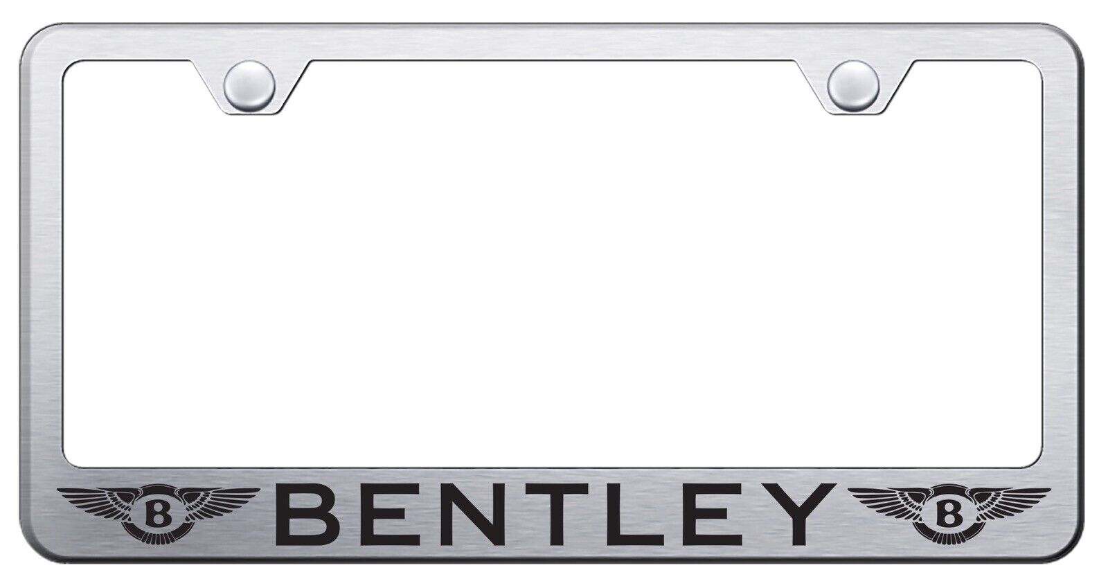 "BENTLEY" Silver Metal Logo License Plate Frame