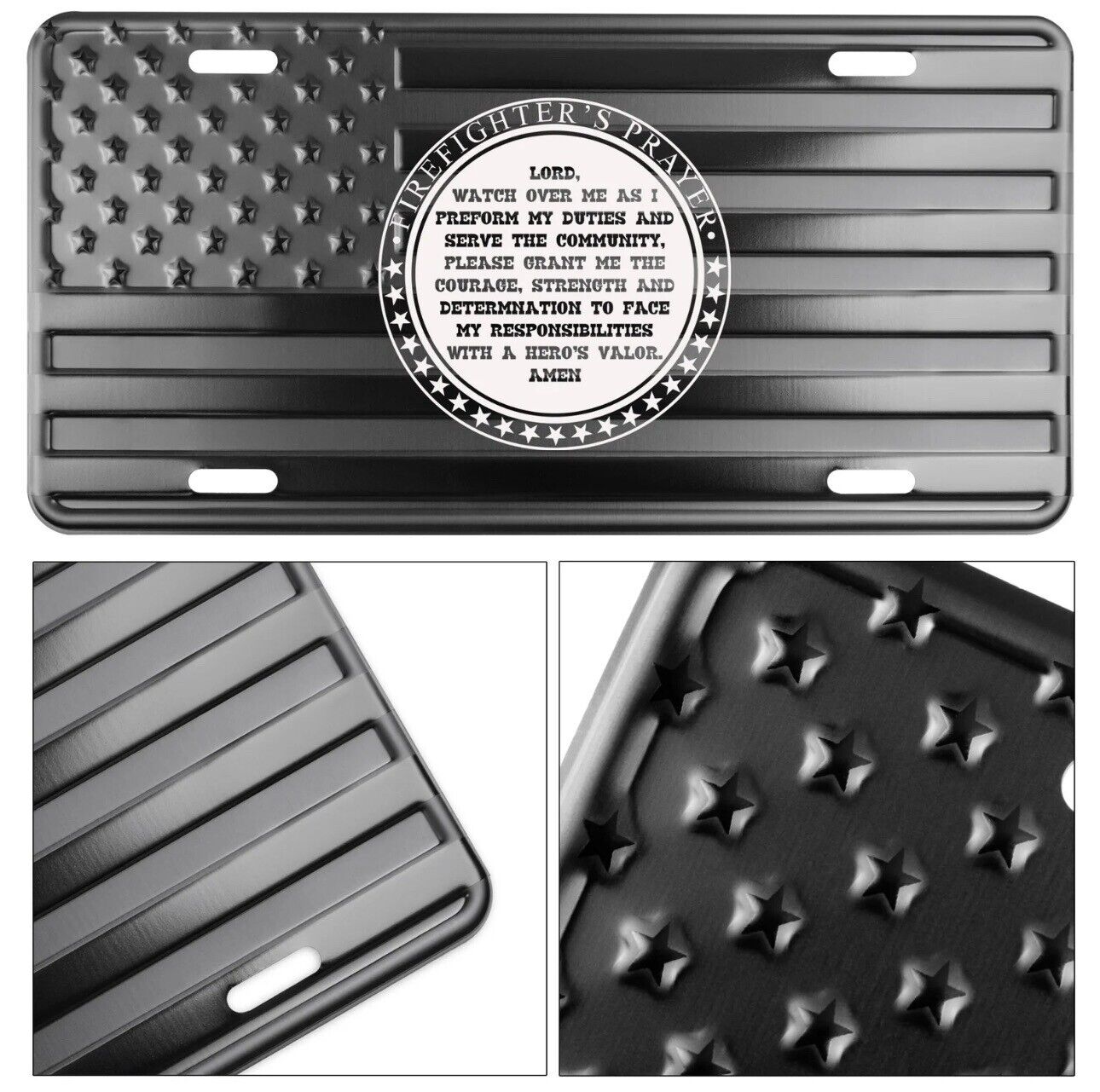 First Responder Edition Fire Fighter Prayer embossed american flag ...
