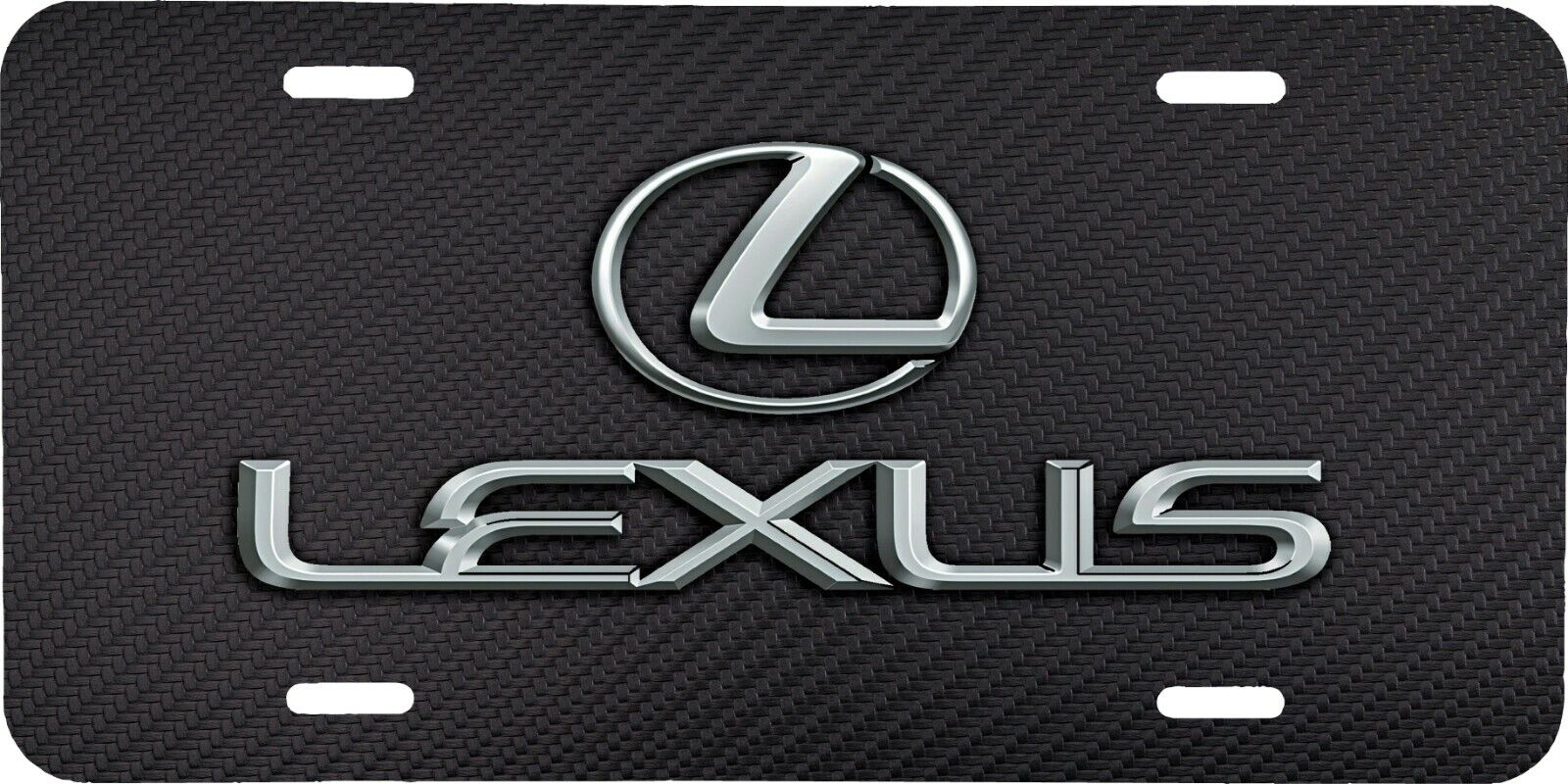 LEXUS LOGO WITH CARBON FIBER LOOK VEHICLE LICENSE PLATE AUTO FRONT TAG ...