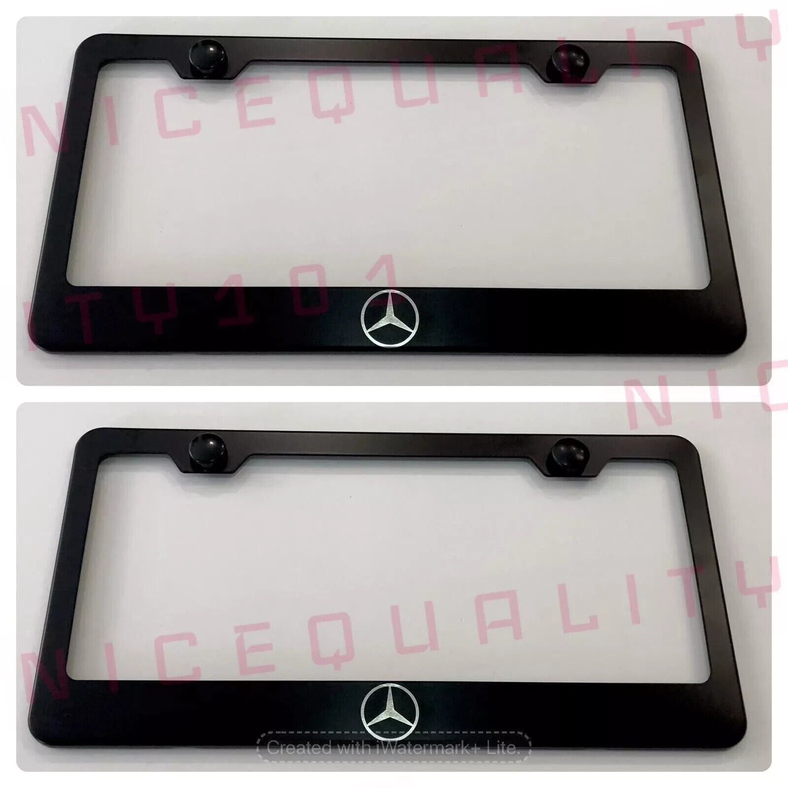 2X Laser Engraved Mercedes Benz Stainless Steel Finished License Plate ...