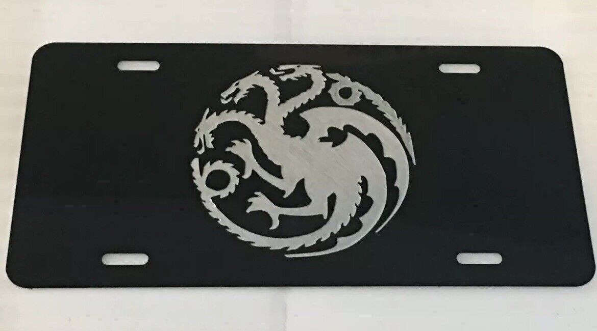TARGARYEN DRAGON LOGO Car Tag Diamond Etched on Aluminum License Plate ...