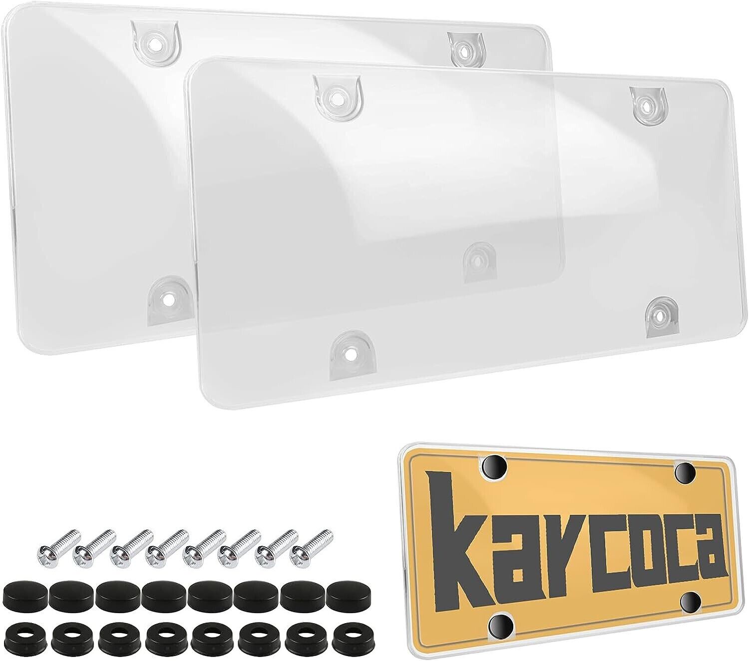 2 Pcs Unbreakable Clear License Plate Covers Shields Protect Your Front ...