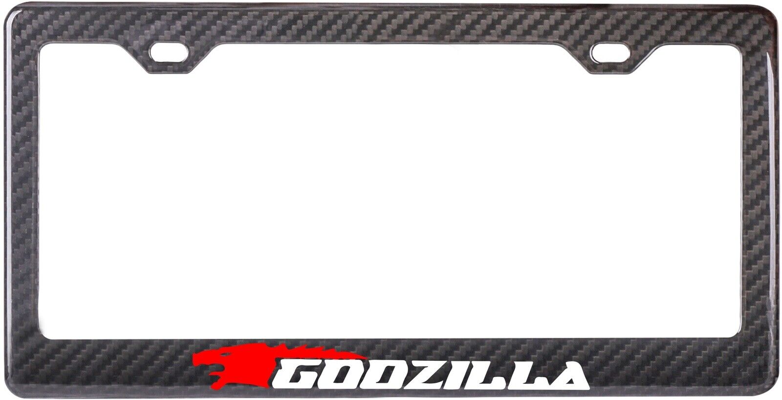 (Reflective) Godzilla GTR 100% Carbon Fiber License Plate Frame Premium