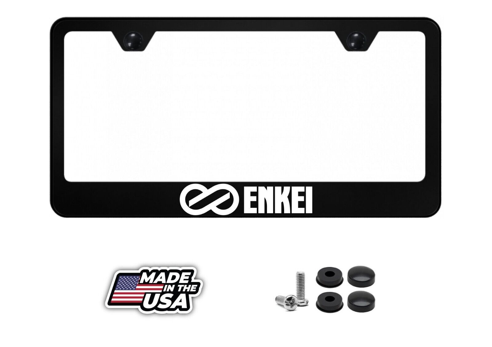ENKEI License Plate Frame ; Reflective White ; Wheels ; Street Racing