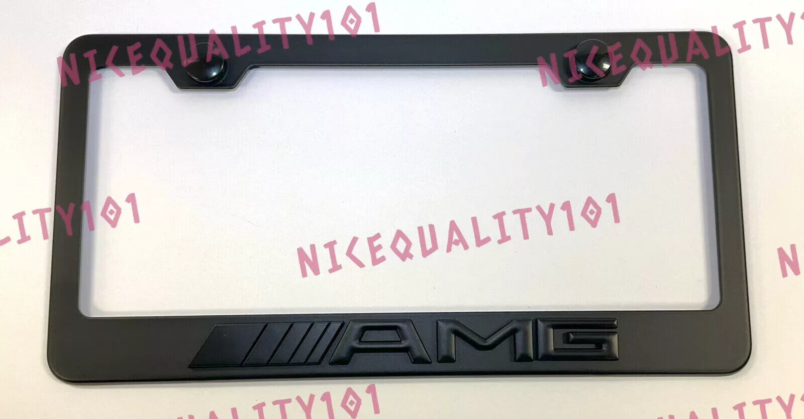 3D AMG Mercedes Stainless Steel Black Finished License Plate Frame