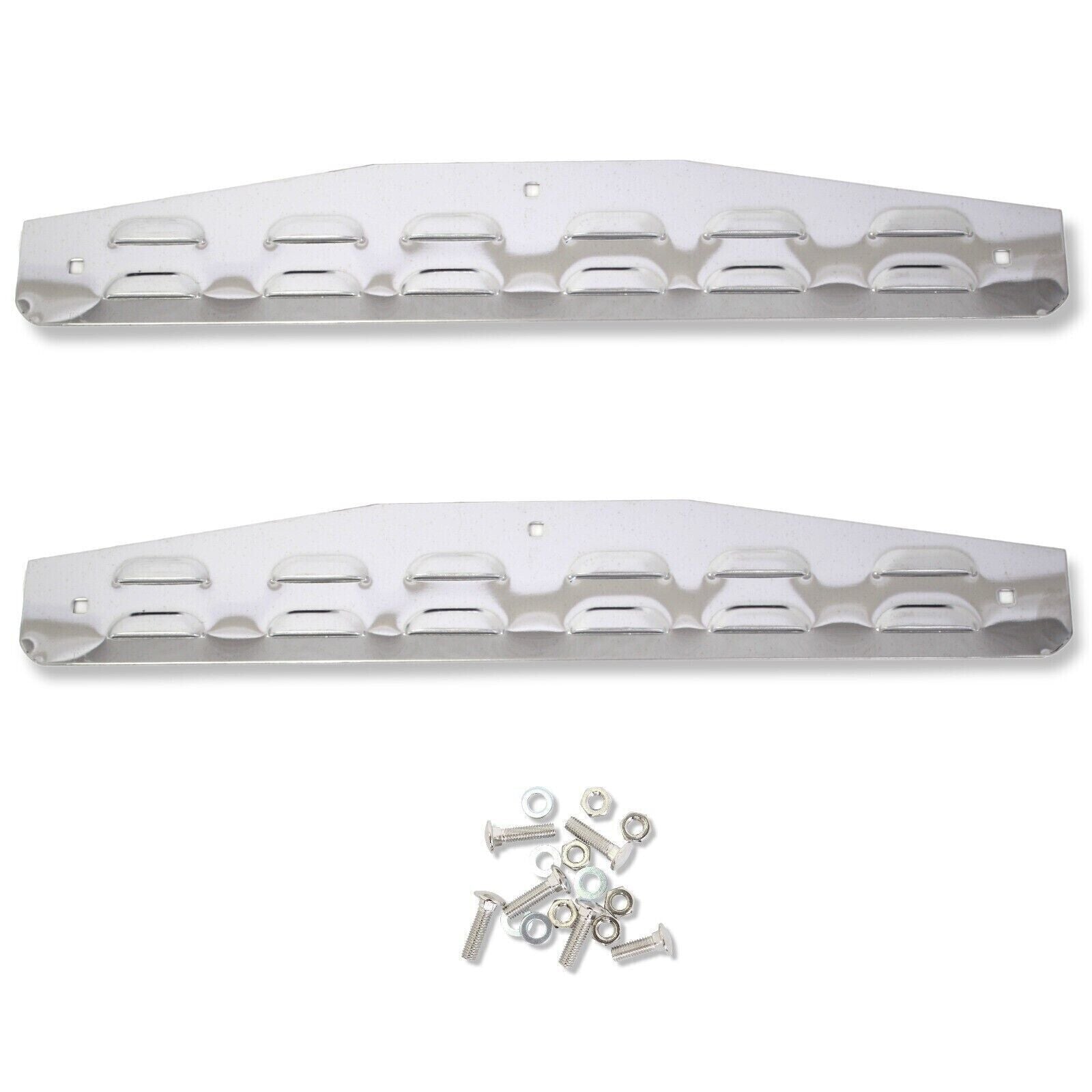 Mud Flap Plates Chrome Semi Truck 24" x 4" Louvered Pair Petetbilt ...