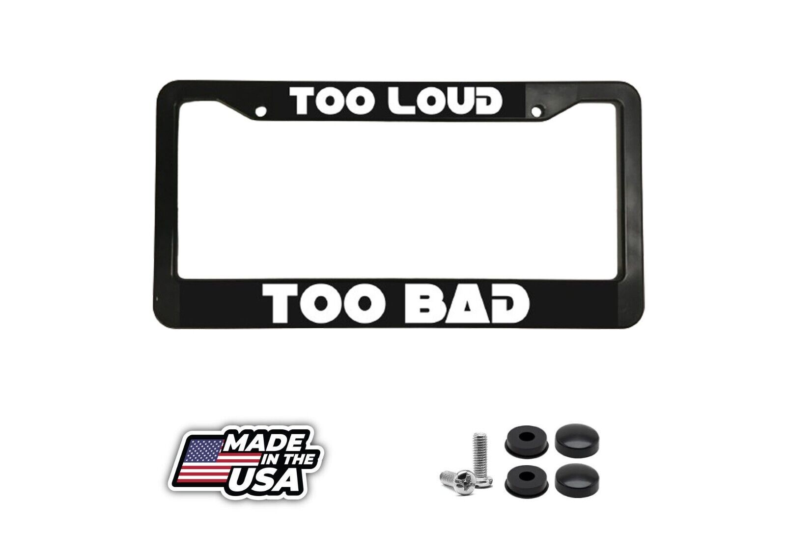 Too Loud To Bad JDM Drift Modified Turbo Exhaust Plastic Car License ...