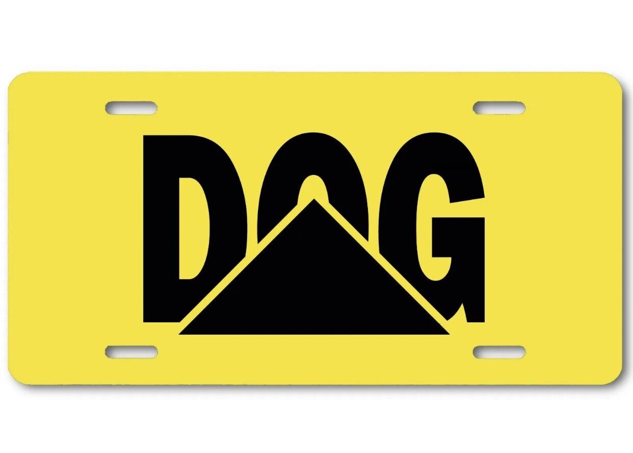 DOG Funny caterpillar Cat Aluminum Vanity License Plate Tag Yellow High ...