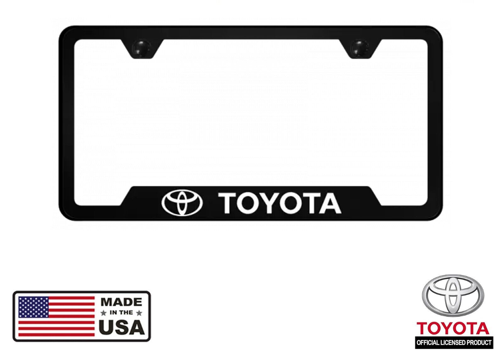 Toyota Logo Polycarbonate Notched License Plate Frame Official Licensed