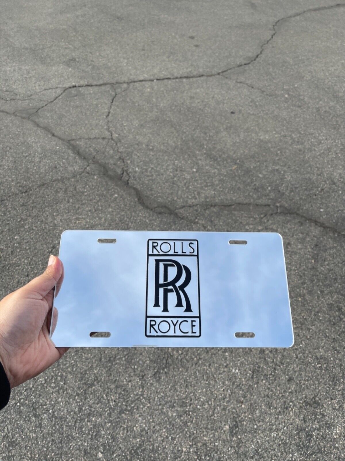 Rolls-Royce Emblem Acrylic Mirror License Plate Auto Tag – License ...