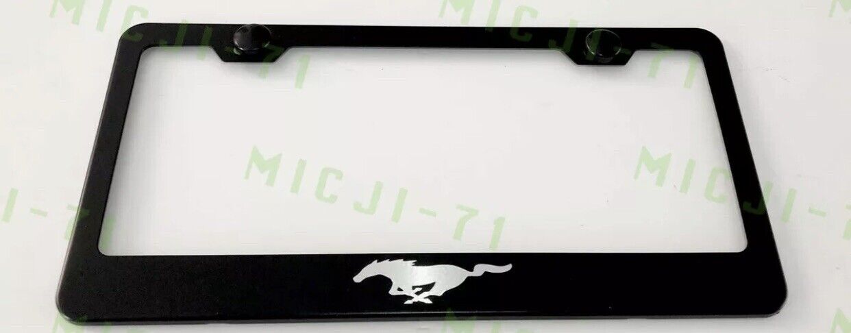 Ford Mustang Logo Stainless Steel License Plate Frame Holder Rust Free v2