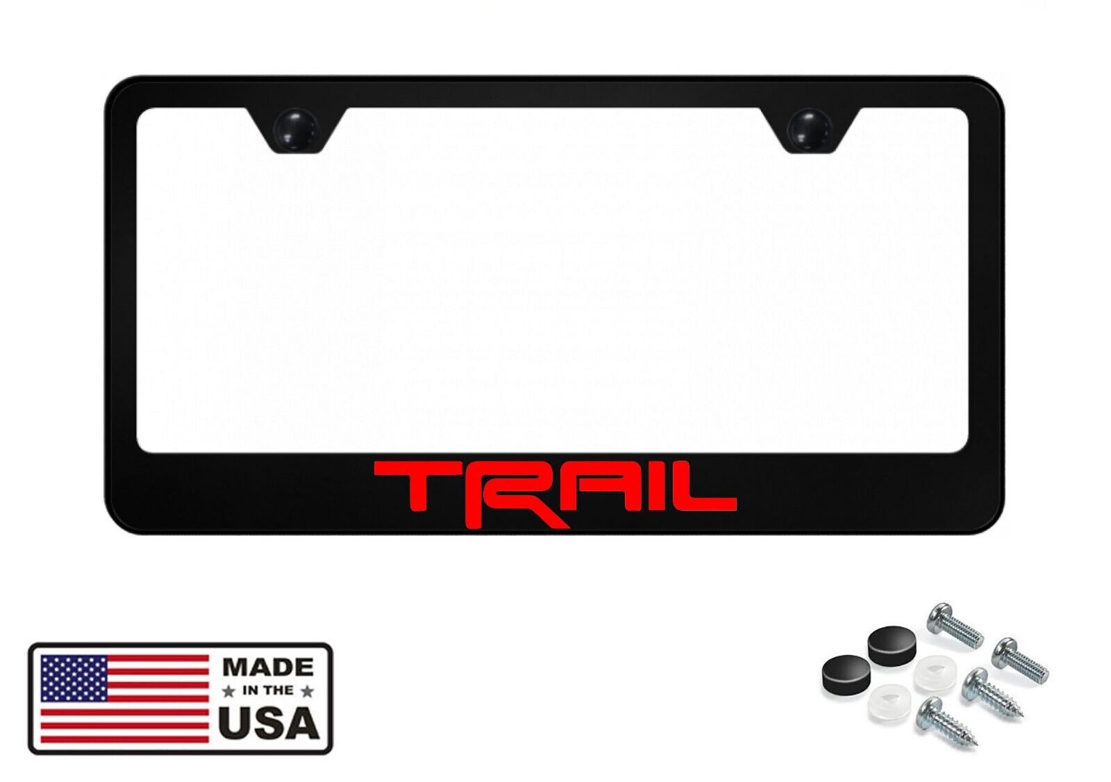 Toyota TRD Styled Trail Stainless Steel License Plate Frame - Red