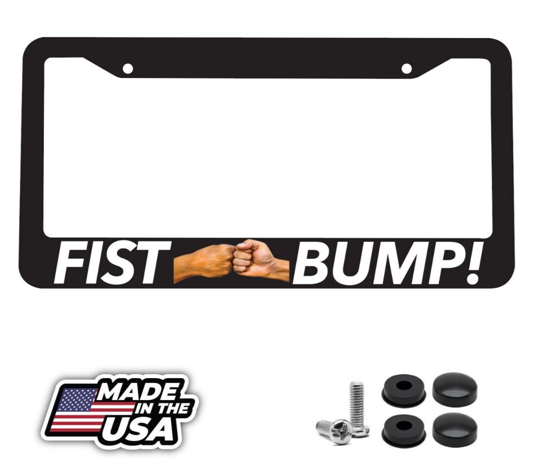 Fist Bump Handshake Bro Funny What's Up TikTok JDM Car License Plate Frame