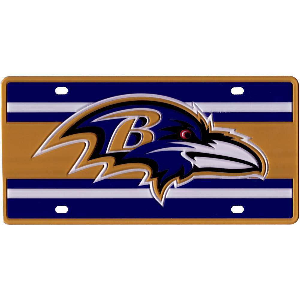 NFL Baltimore Ravens Full Color Super Stripe Inlay License Plate ...