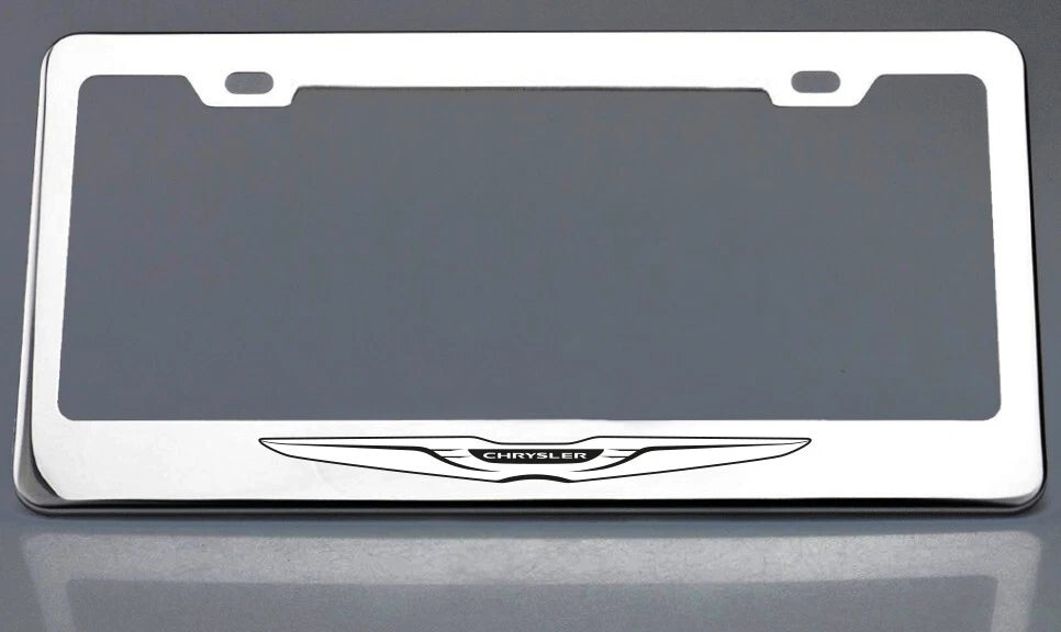 Chrysler Logo Stainless Steel Laser Engraved License Plate Frame ...