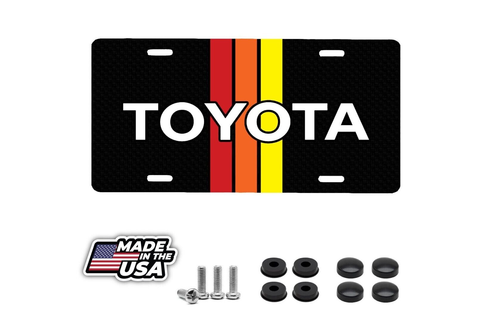 New Custom Retro Toyota Inspired Carbon Look License Plate Tag ...