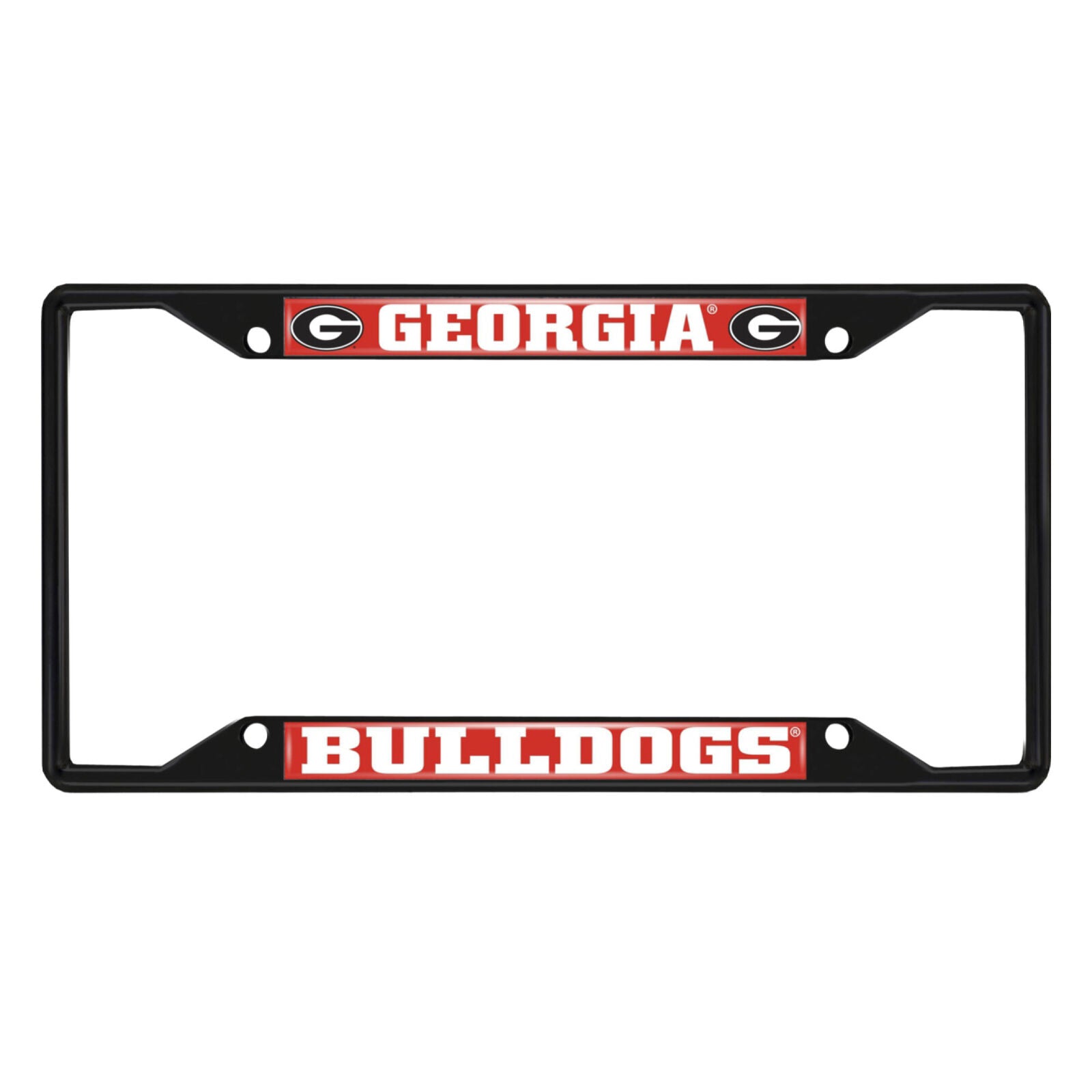 NCAA Georgia Bulldogs Black Metal License Plate Frame