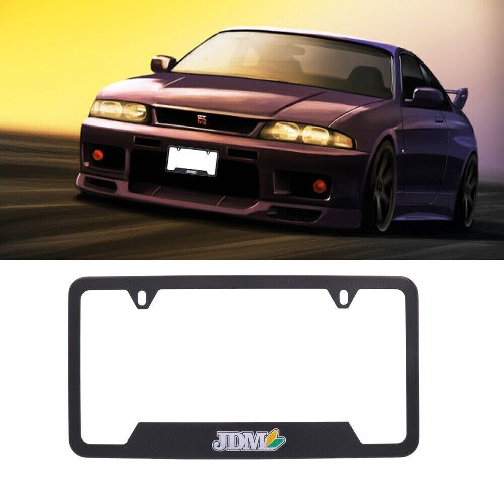 NEW 1PC JDM Beginner Leaf Aluminum Black License Plate Frame