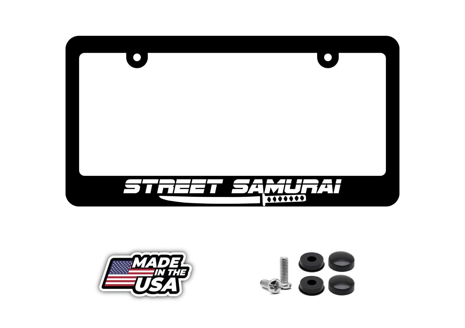 Street Samurai Drag Drift Race Drifting JDM Funny License Plate Frame v2