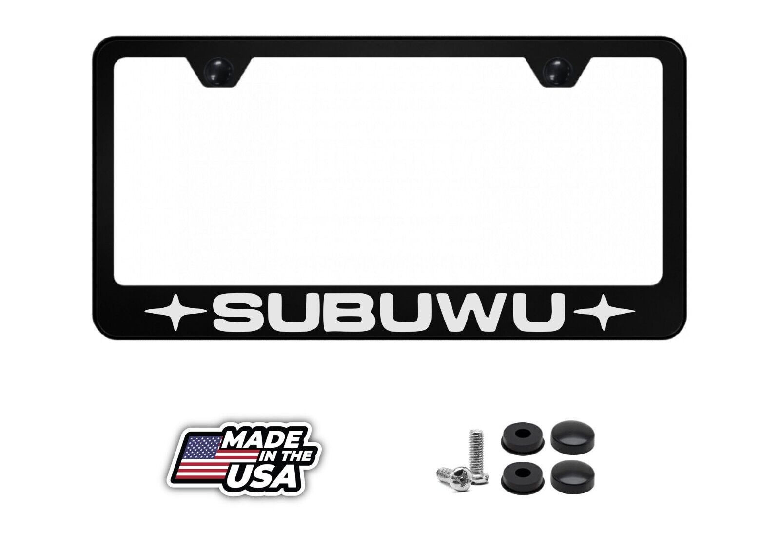 Subuwu Laser Engraved License Plate Frame Black Metal Street Racing ...